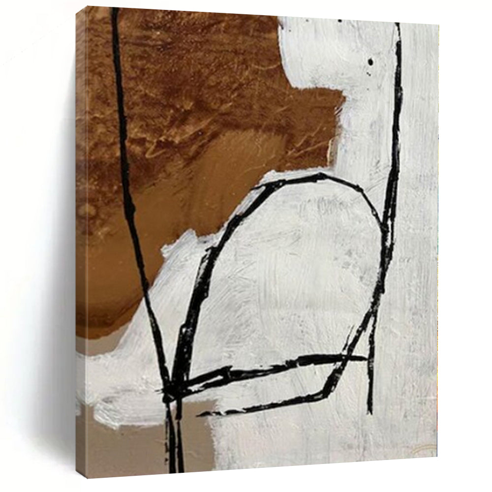 Simplified Abstract Forms Abstract Canvas Painting, Nice for Modern Be ...