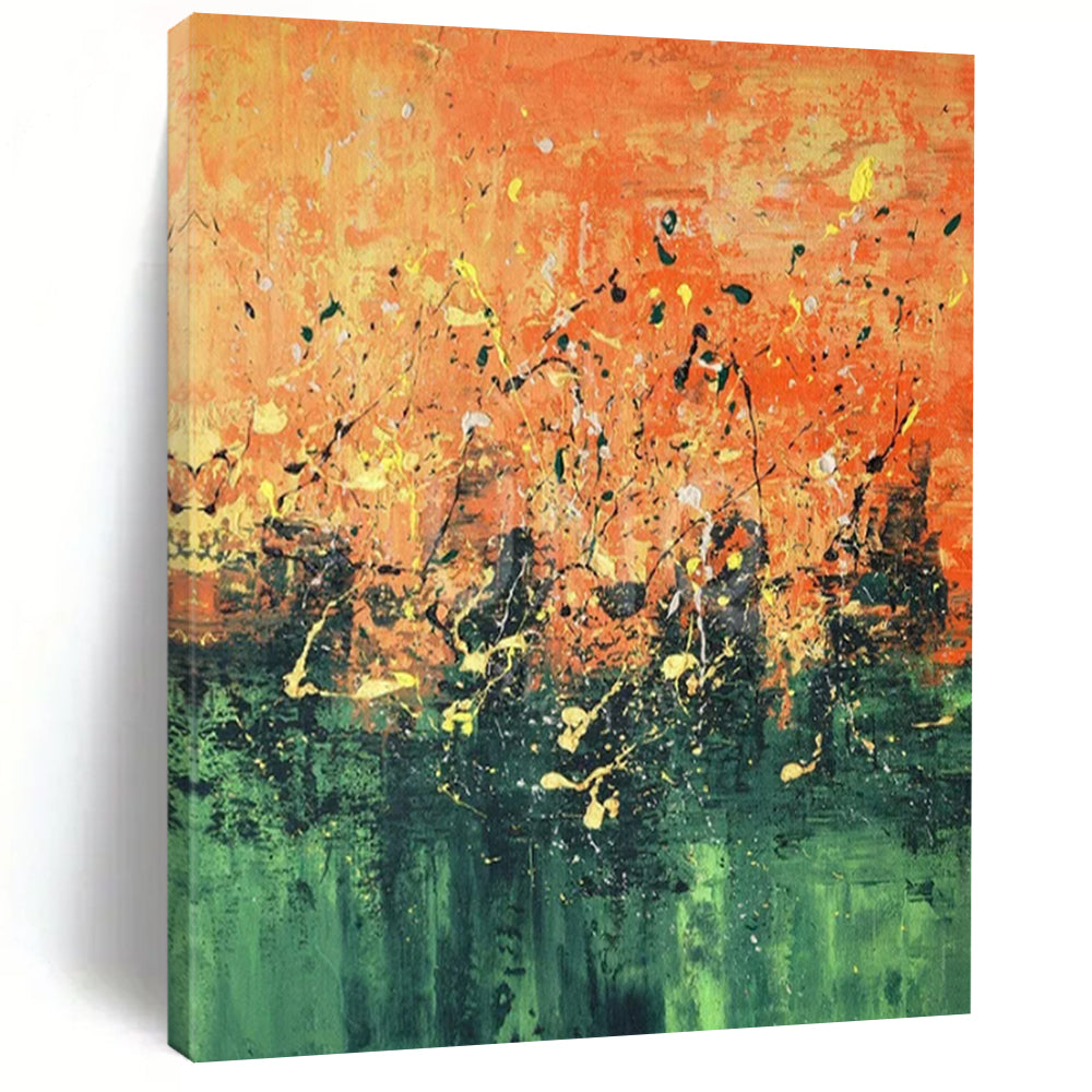 Splattered Autumn Abstract Art for Rustic Cabin & Nature - inspired Ca ...