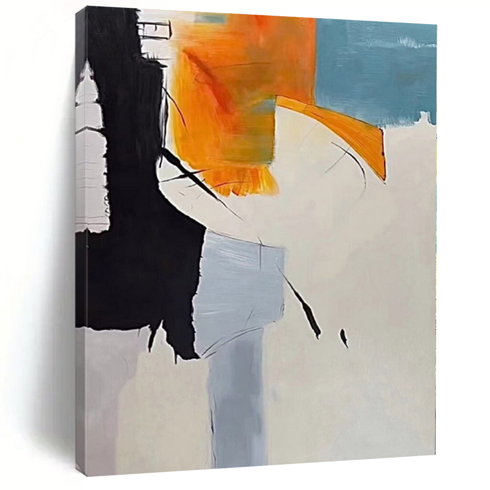 Large - Scale Hand - painted Color Blocked Dynamism Acrylic Art for Mo ...